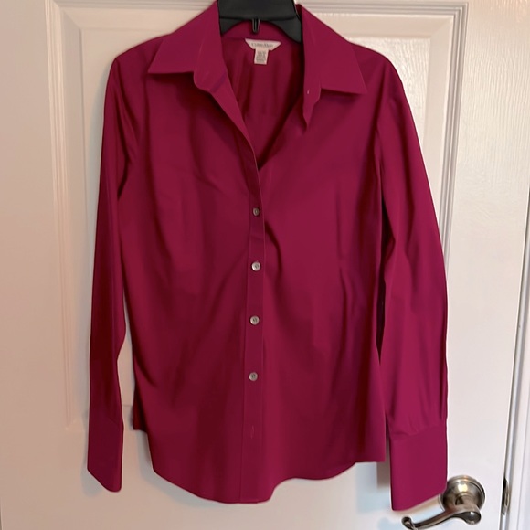 Calvin Klein | Tops | Ladies Raspberry Colored Blouse | Poshmark